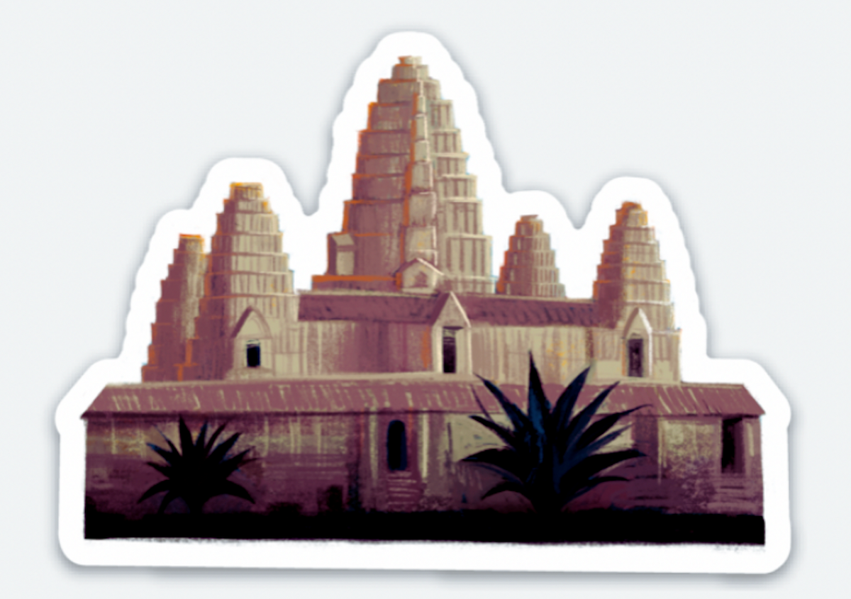 Angkor Wat Vinyl Sticker – Tangerine and Jade Press